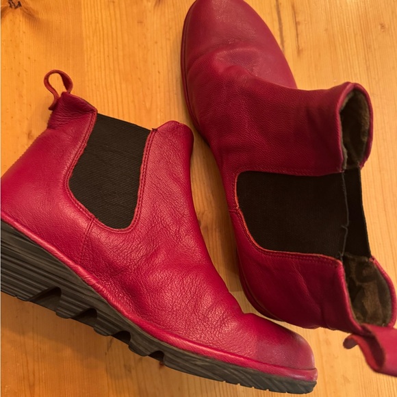 Fly London | Shoes | Fly London Womens Red Leather Chelsea Boots | Poshmark